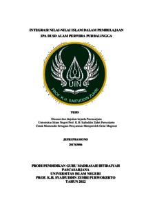 INTEGRASI NILAI-NILAI ISLAM DALAM PEMBELAJARAN IPA DI SD ALAM PERWIRA PURBALINGGA - Repository ...